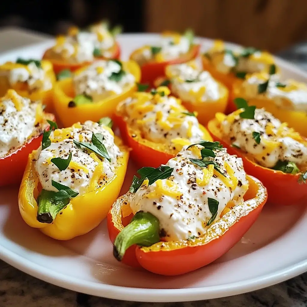 Cold Stuffed Mini Peppers with Cream Cheese Recipe - Grandma Recipes