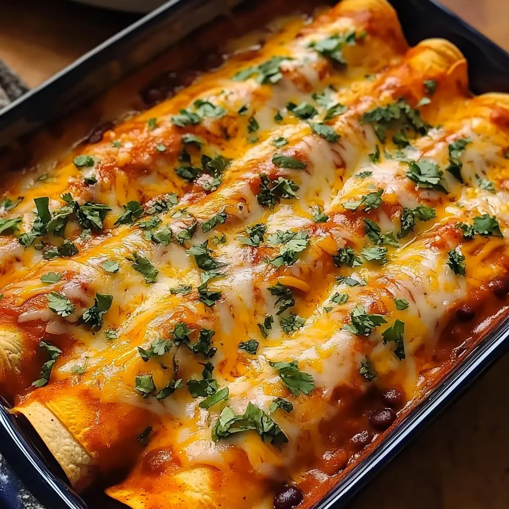 Easy Bean and Cheese Enchiladas Recipe - Grandma Recipes