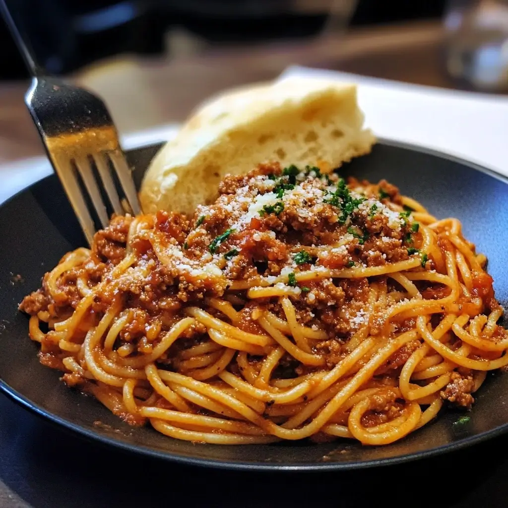 Easy Spaghetti & Meat Sauce Recipe - Grandma Recipes