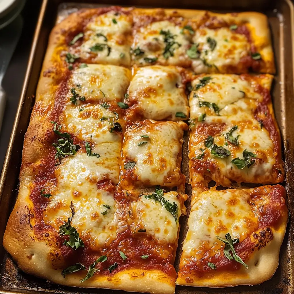 Grandma’s Cheese Sheet Pan Pizza Recipe - Grandma Recipes
