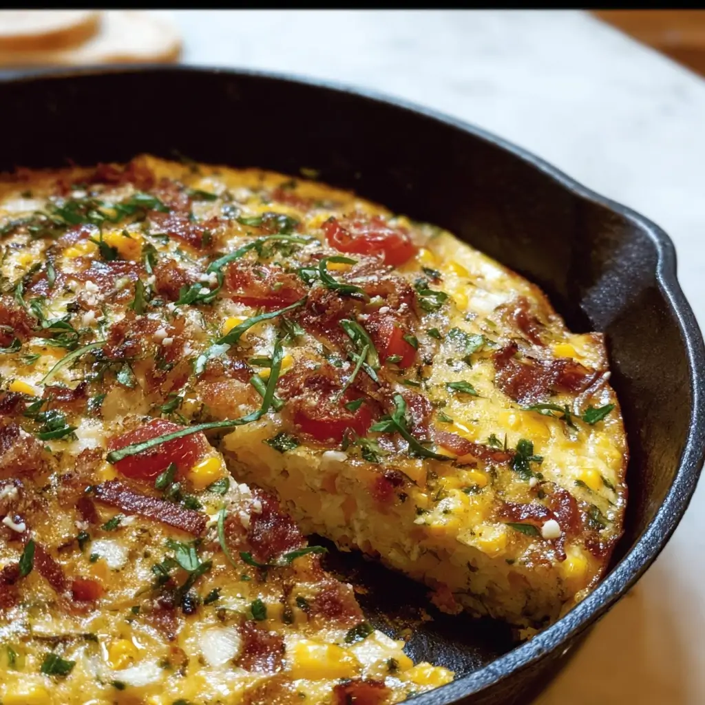 Hearty Corn Frittata Recipe - Grandma Recipes