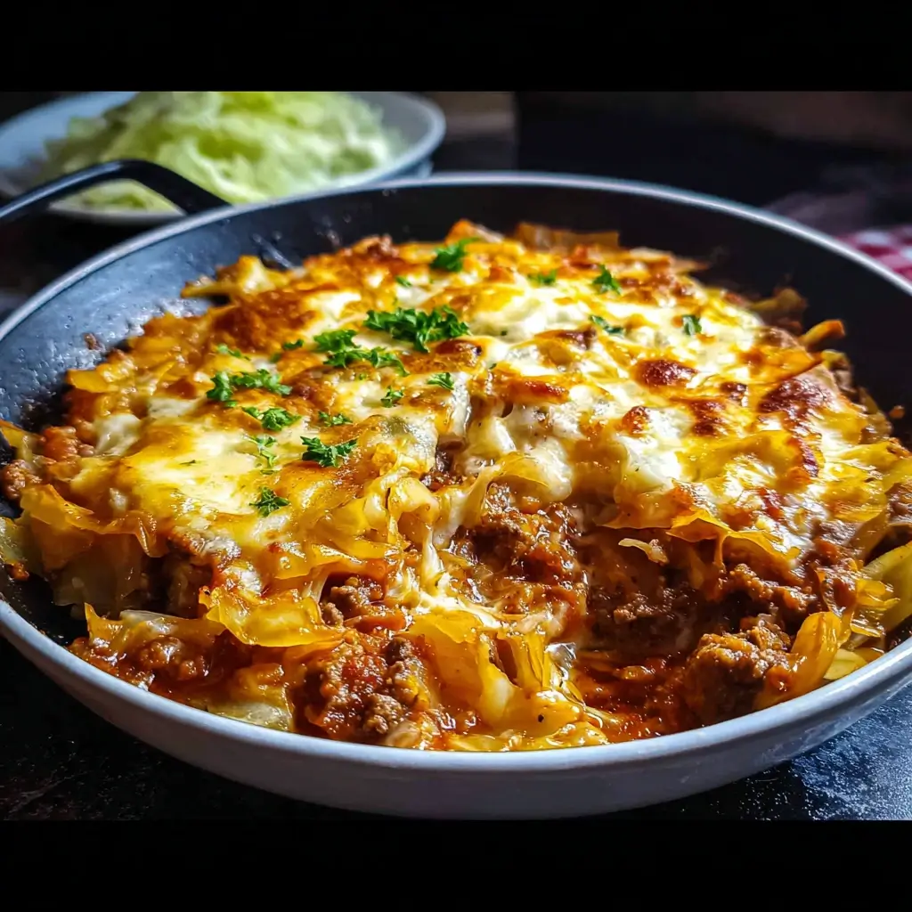 Cheesy Cabbage Beef Casserole Recipe - Grandma Recipes