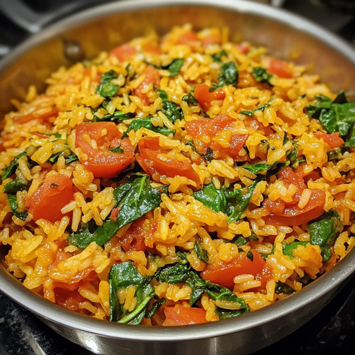 Ultimate Comforting Creamy One Pot Tomato Spinach Rice Recipe