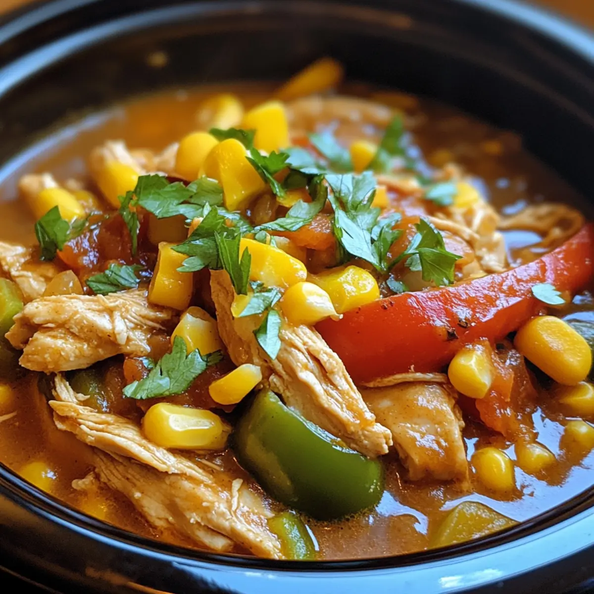 Easy Crockpot Chicken with Sweet Corn and Bell Peppers Recipe